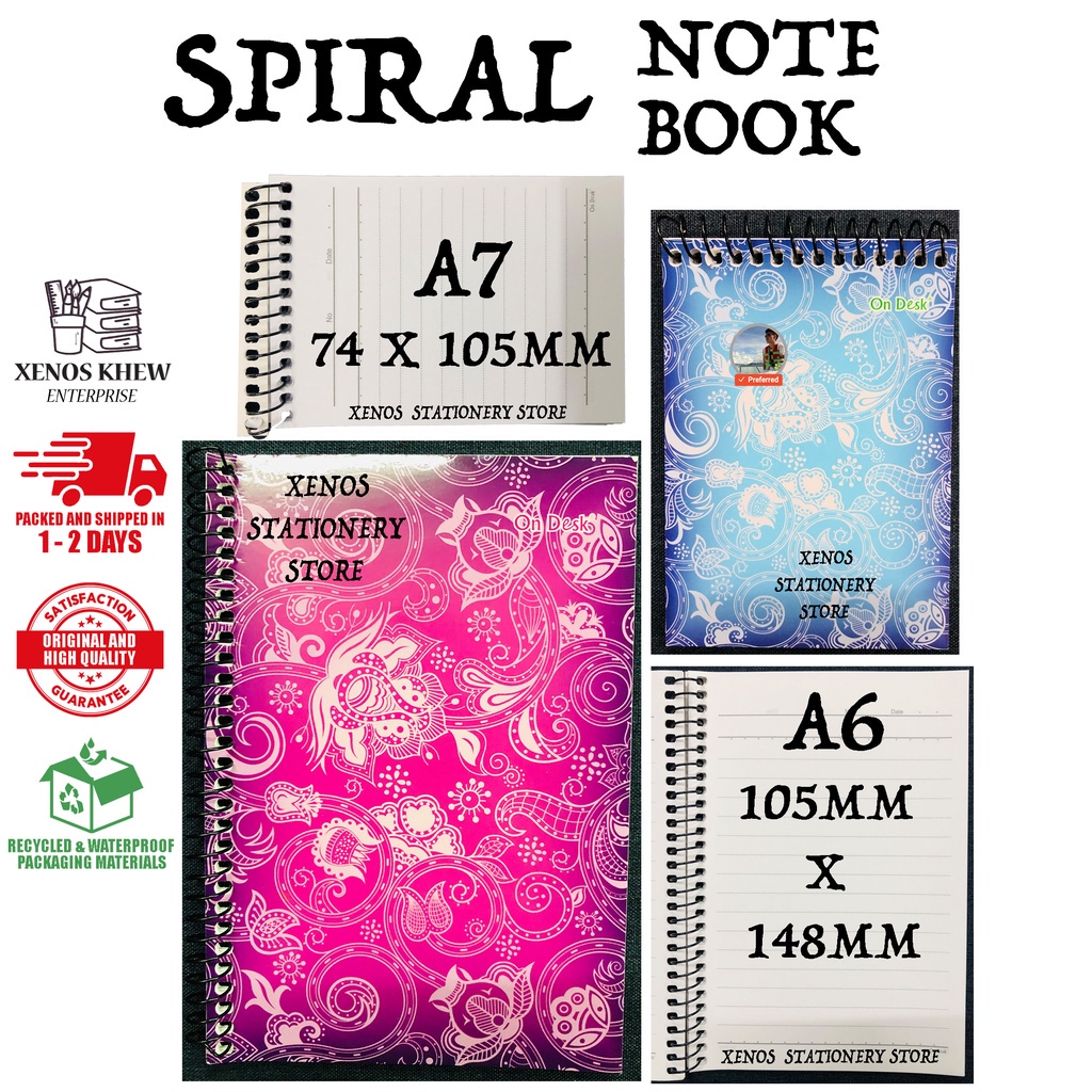 ON DESK SPIRAL NOTE BOOK [ 40'S ] A6 SIZE / A7 SIZE | Shopee Philippines