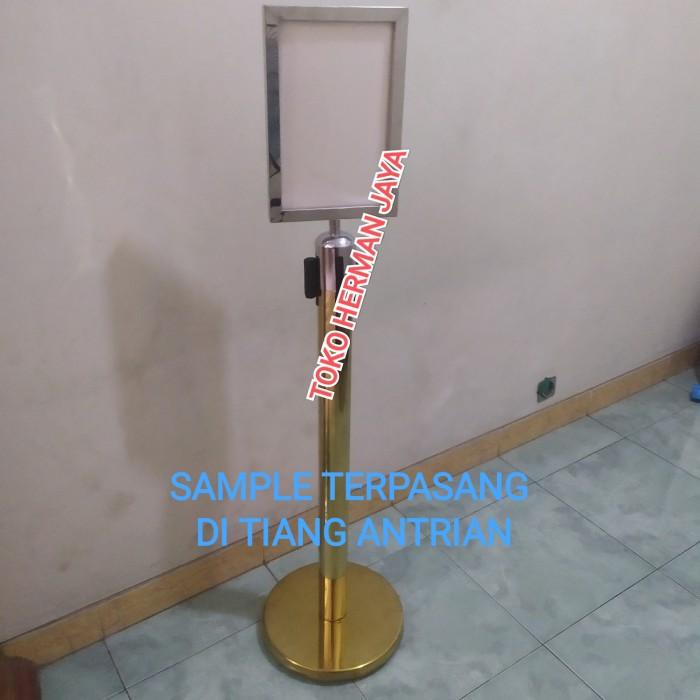 Portrait Signage Stainless Pole Queue Sign Board Frame A4 | Shopee ...
