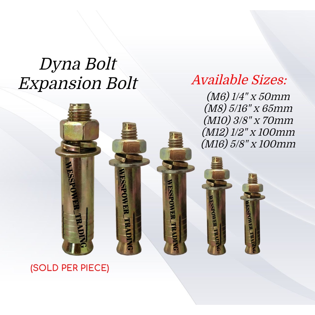 WPT-5387 1pcs Dyna Bolt ( Sleeve Anchor ) or (Expansion Bolt) | Shopee ...