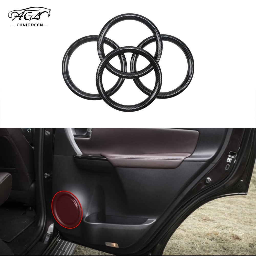 4pcs ABS Carbon Fiber Color Door Speaker Frame Trim Cover for Toyota ...