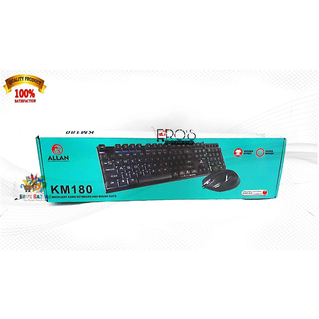 ALLAN KM180 RGB LED Gaming Keyboard and Gaming Mouse Combo | Shopee ...