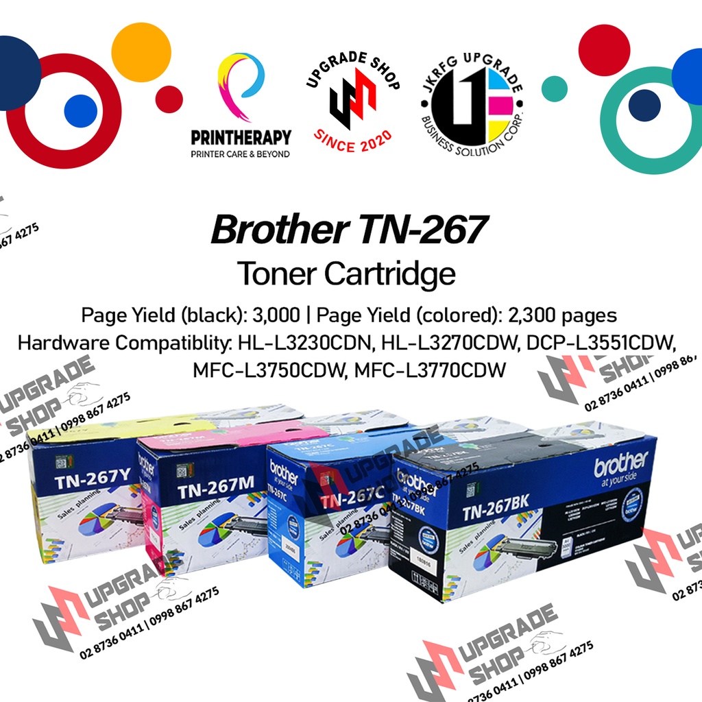 Brother TN-267 Original Color Toner Cartridge Black, Cyan, Magenta ...