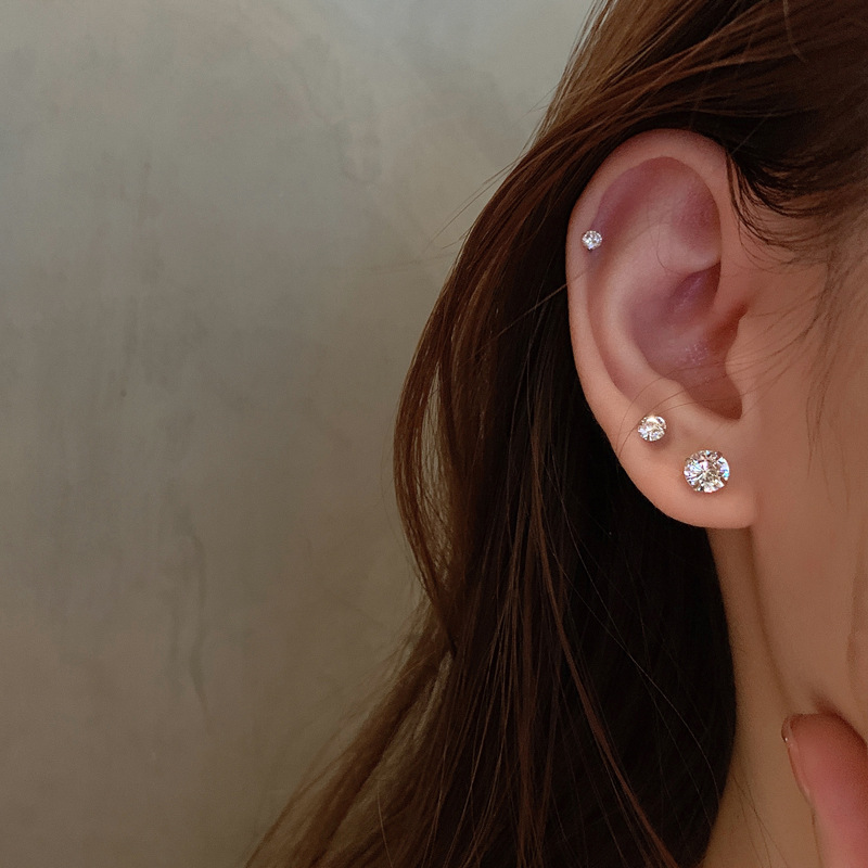 925 Silver Diamond Earings for Women Piercing Fashion Hikaw Earrings ...