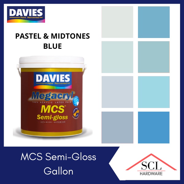 DAVIES Megacryl Semi Gloss BLUE Shades 4 Liters / Gallon (PASTEL ...