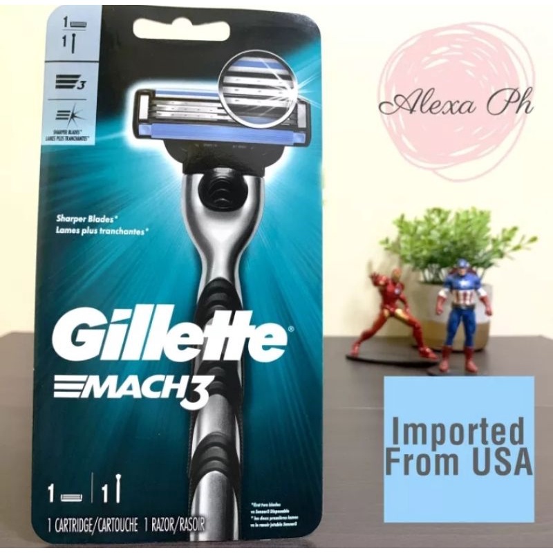 IMPORTED FROM USA Gillette Mach 3 Manual Razors For Men | Shopee ...