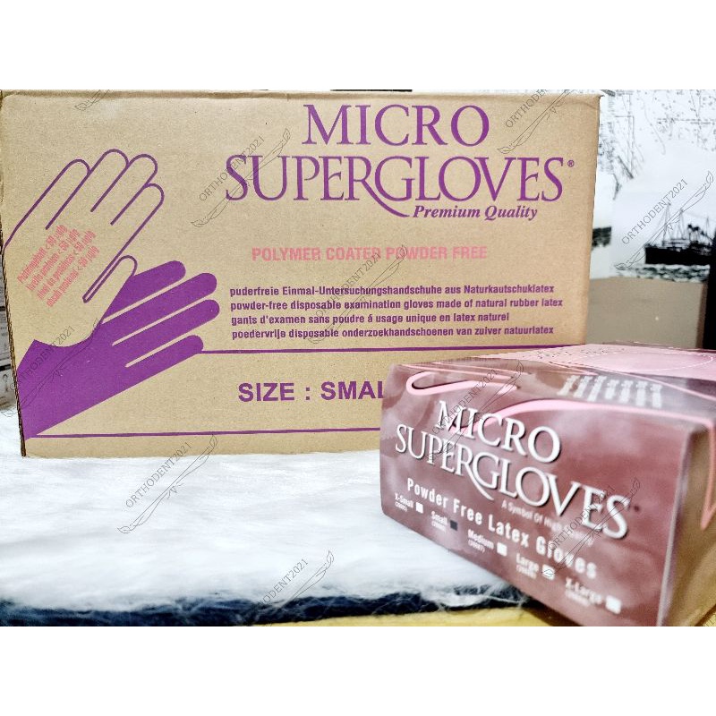 Microsupergloves Latex Examination Gloves Xsmall, Small, Medium ...