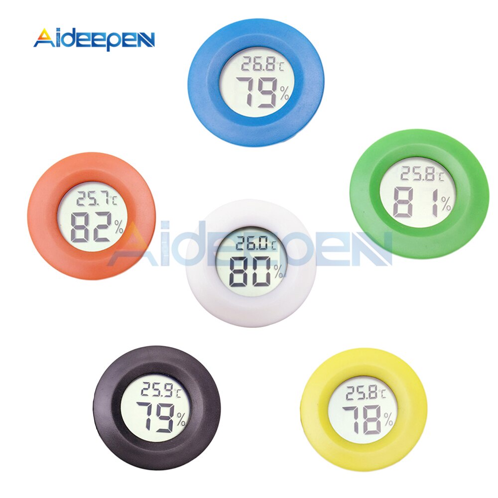 Mini Round Screen Lcd Screen Temperature / Humidity Meter Handy For ...