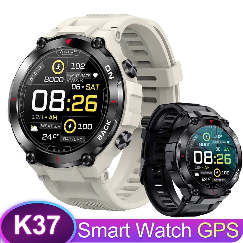 K37 GPS Smart Watch Men 1.32 IPS 480mAh Fitness Tracker Custom Dial ...