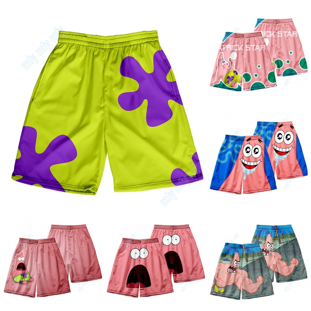 SpongeBob Patrick Star Men's Casual Beach Shorts Quick-Dry Stretch ...