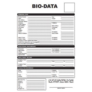 Biodata / Application Form per pad- 100 sheets | Shopee Philippines