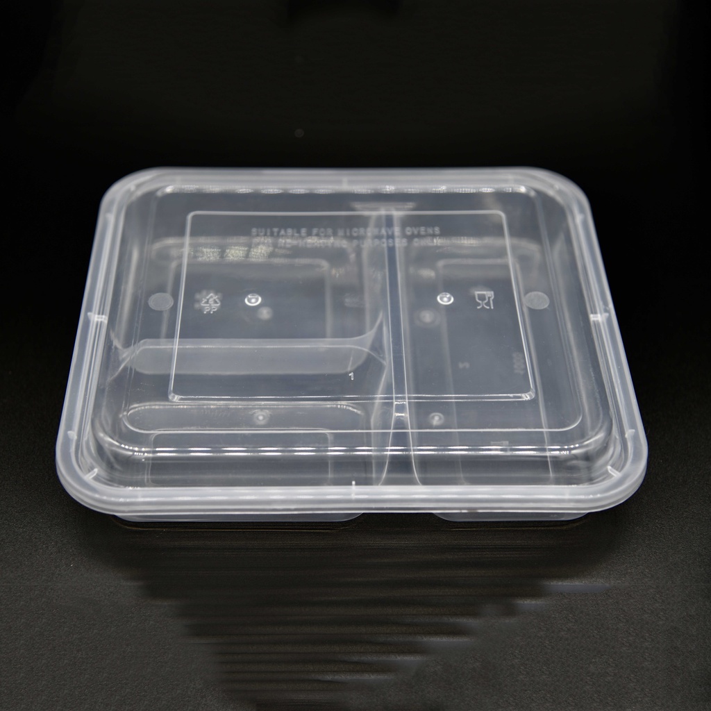 Disposable 2 3 4 5 division Bento Box 10pcs with Lids Lunch Box lunch ...