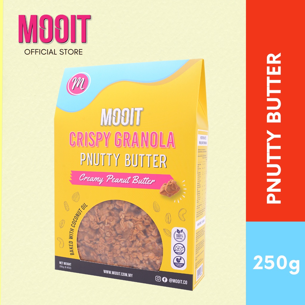 MOOIT PNutty Butter Crispy Granola 250g - HALAL CERTIFIED | Shopee ...