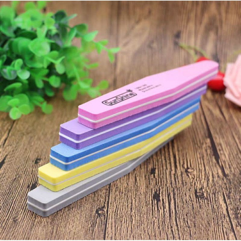 Sunshine Nail Buffer File Sponge Washable 100/180 Nail Buffer For Nail ...