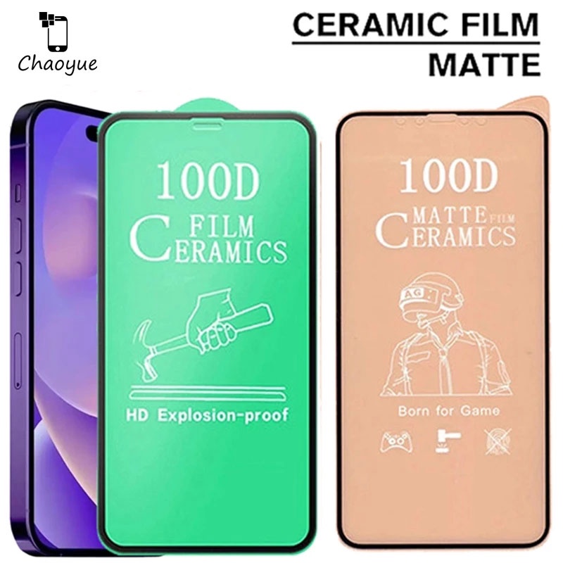 Full Cover Matte Ceramic Soft Tempered Glass Film For iPhone 16 15 14 ...