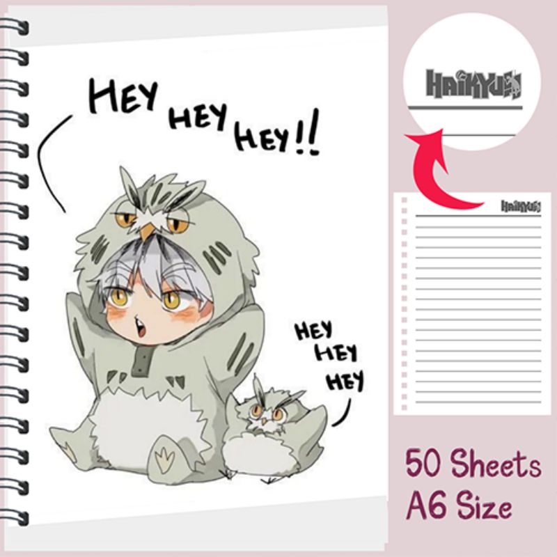 (Small Size) 49 Designs Matte A6 Size Haikyuu!! Anime Notebook Haikyuu ...