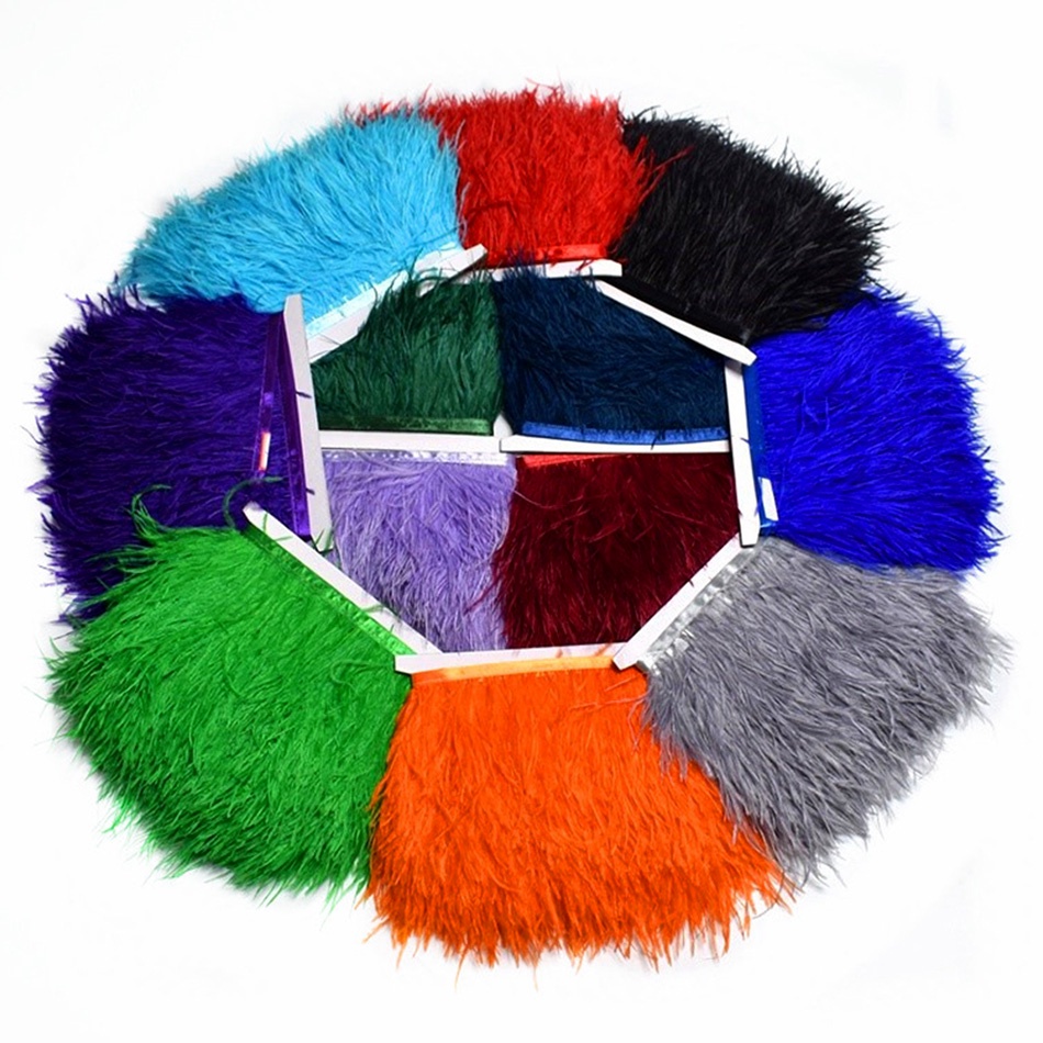 1/2Meter Natural Ostrich Feathers Trim Crafts DIY Sewing Feather Ribbon ...