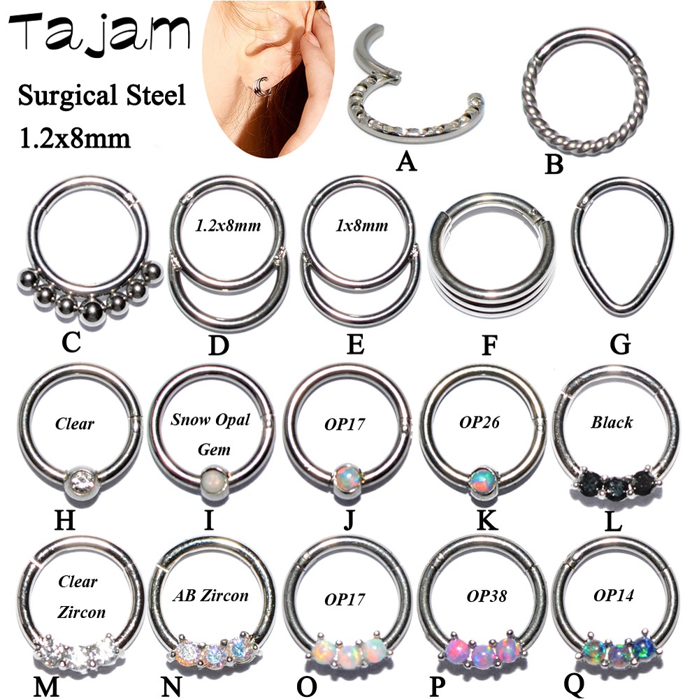 1PC Surgical Steel Hinged Septum Clicker Segment Nose Ring Lip Ear ...