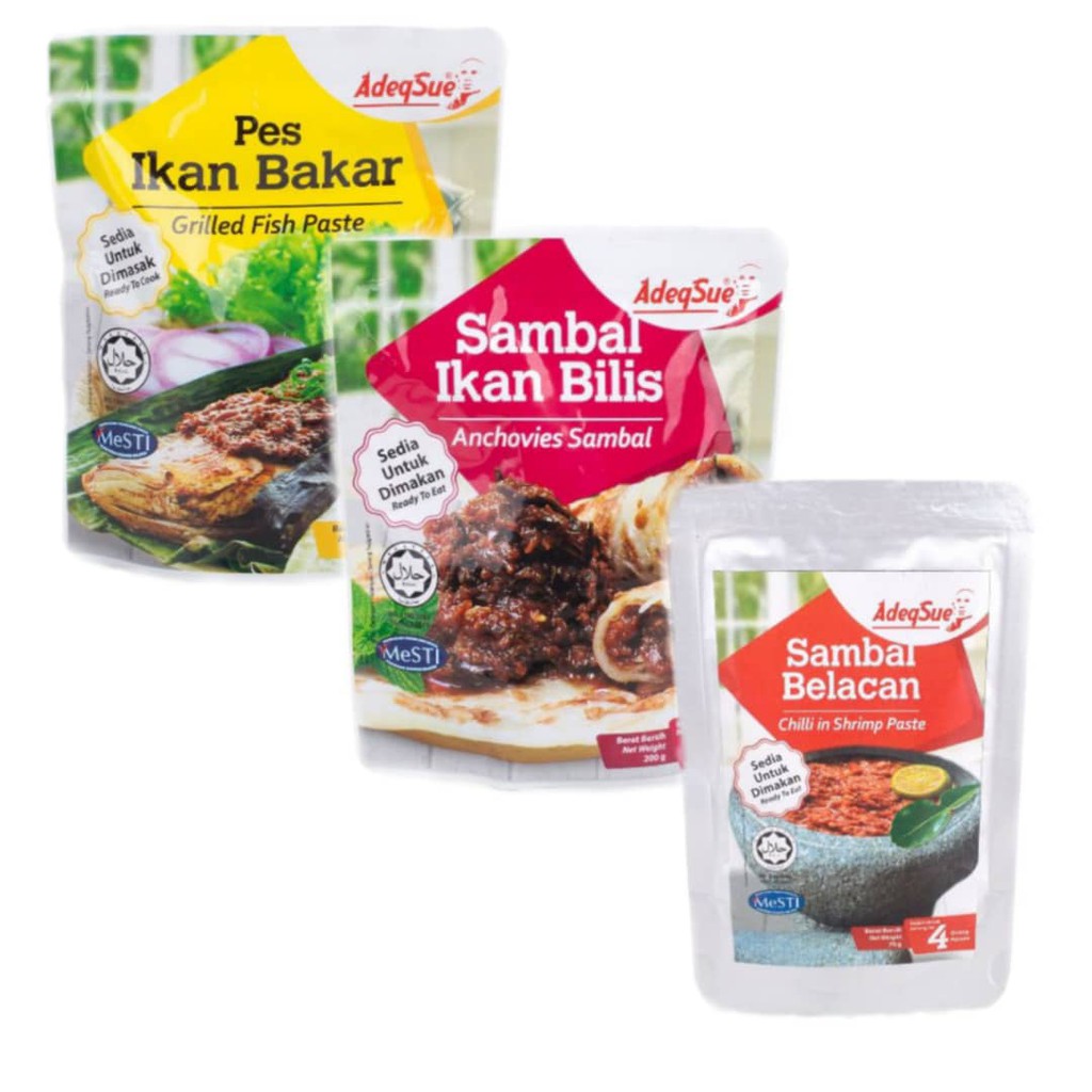 COMBO PACK ADEQSUE ( GRILLED FISH SAUCE, BILIS FISH SAMBAL, BELACAN ...