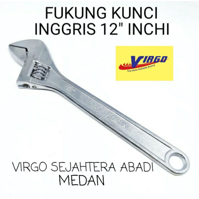 Fukung 12" KUNCI ENGLISH ADJUSTABLE WRENCH CHROME 12 INCH | Shopee ...