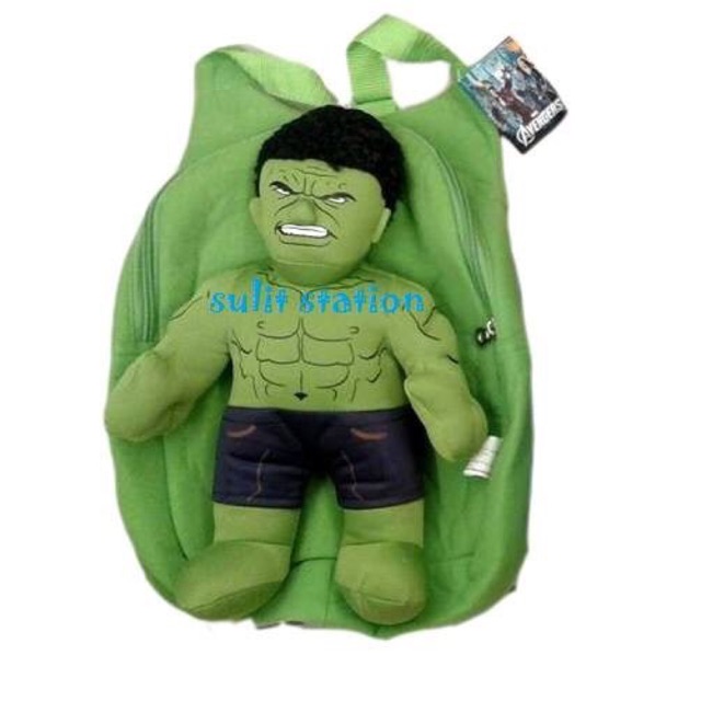 AVENGERS SUPER HERO INCREDIBLE HULK 3D PLUSH KIDS BACKPACK BAG | Shopee ...