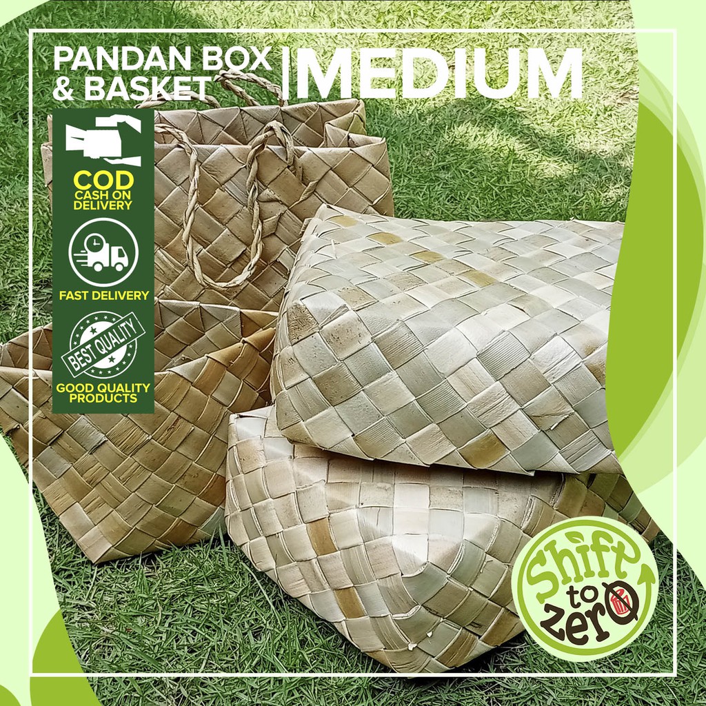 Medium Size: Eco Pandan Planter Pot / Organizer / Bayong / Tampipi Box ...
