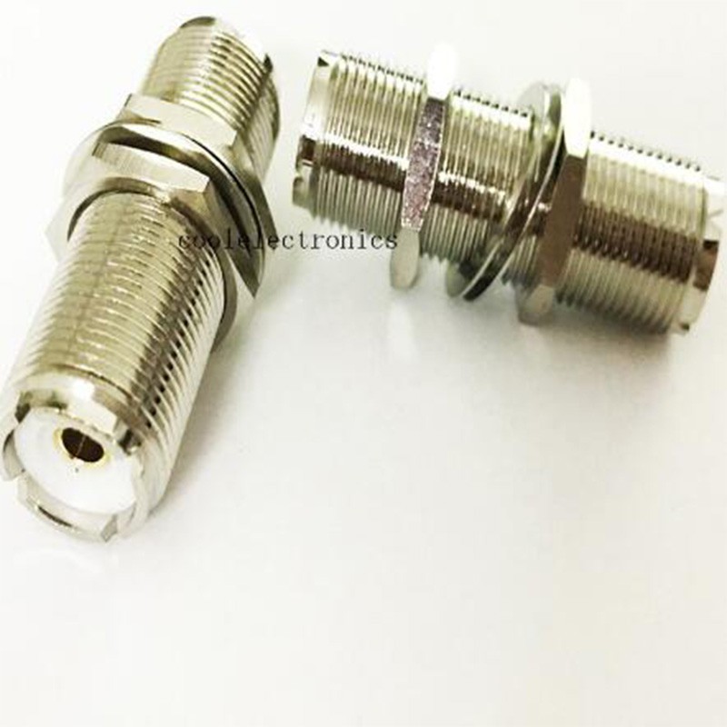 UHF SO239 Female to UHF female Jack Nut Bulkhead Panel Mount RF Coax Cable Adapter Connector ...