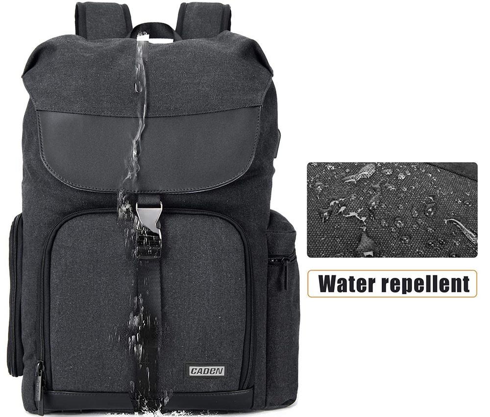 Caden Multipurpose Camera Backpack Vintage Canvas Laptop Bag for DSLR ...