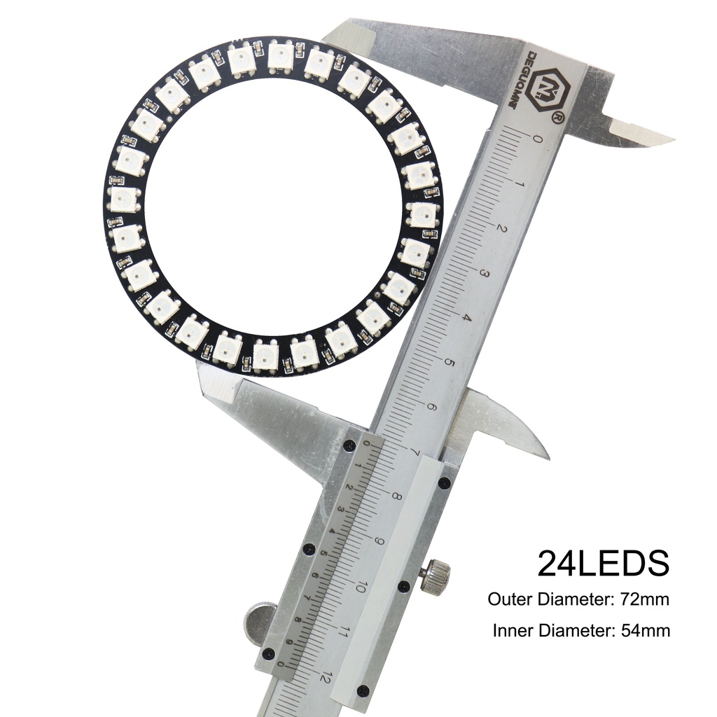 WS2812B 8/16/24/35/45 Leds Pixel Ring Addressable Led Modules WS2812 IC ...