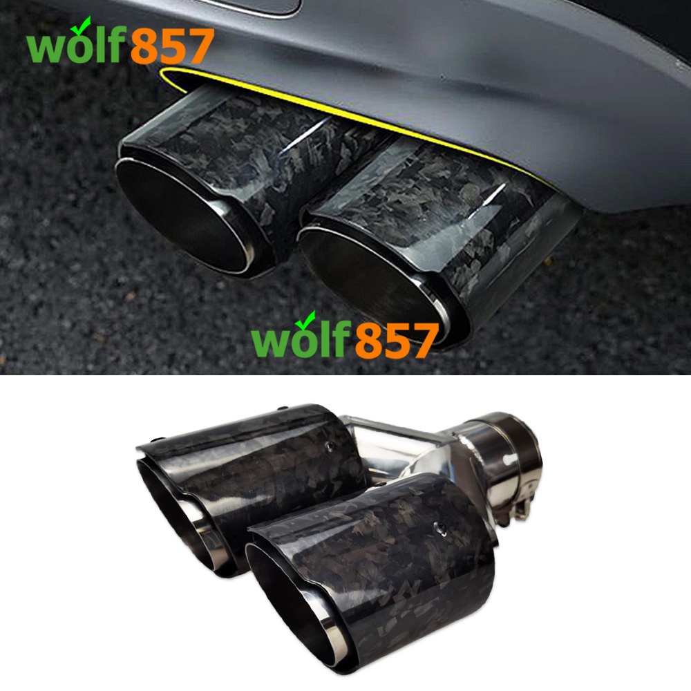 Wolf857 Dual Forged Carbon Fiber + Silver Stainless Steel Universal ...