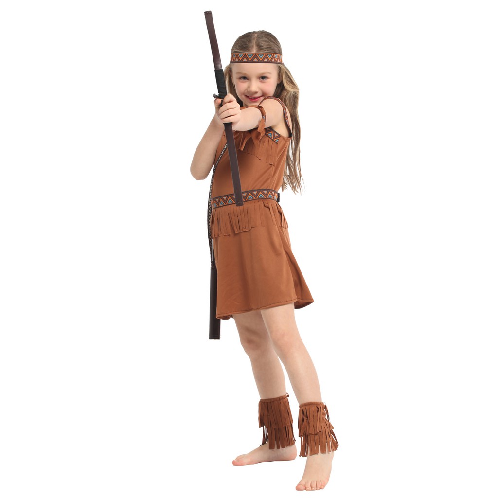 Modern Halloween Costumes Indian Princess Cosplay Hunter Girl Dress for ...