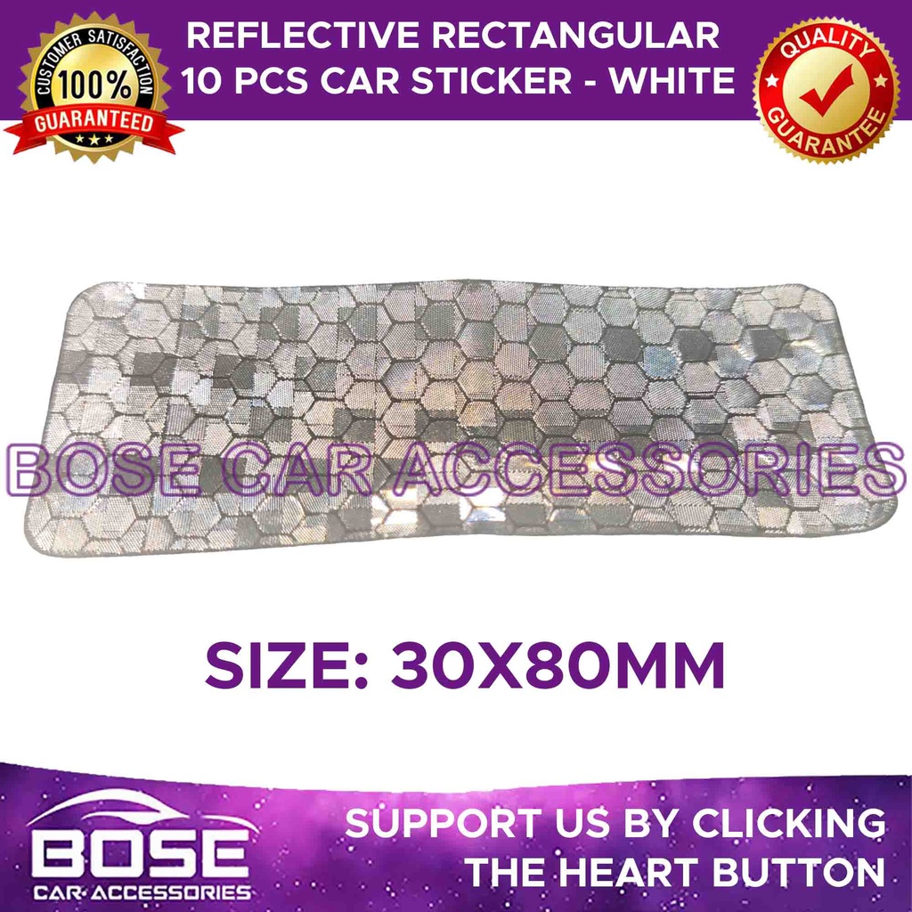10pcs Reflective Sticker for Car Motorcycle Bicycle Rectangular Safety ...