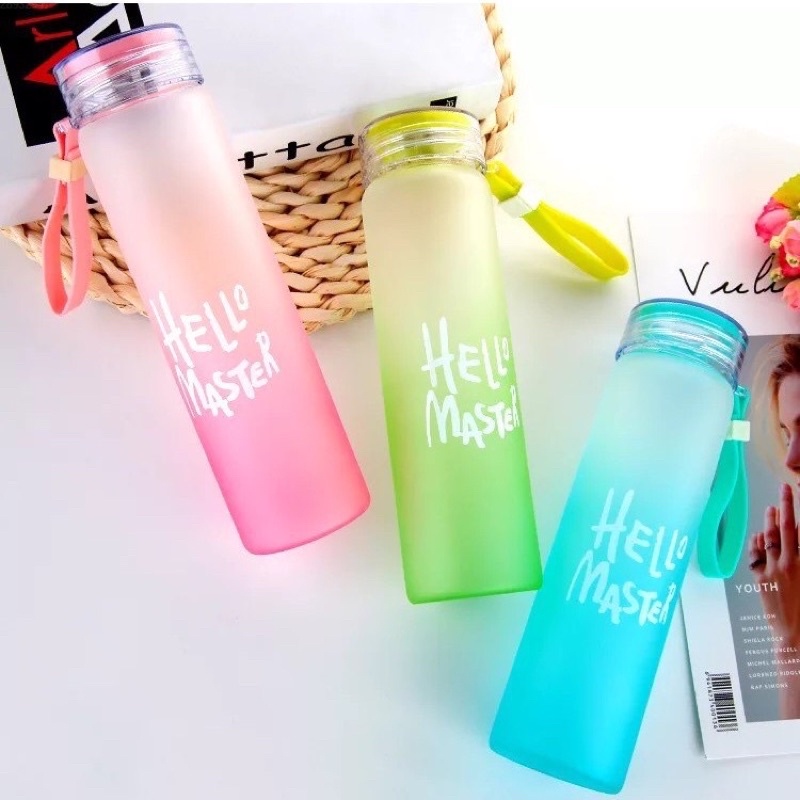 CT Hello Master Portable Gradient Color Frosted Water Tumbler Bottle ...