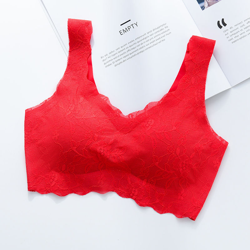 001 S-2XL 80kg girl bra red marriage New Year Valentine's Day back ...
