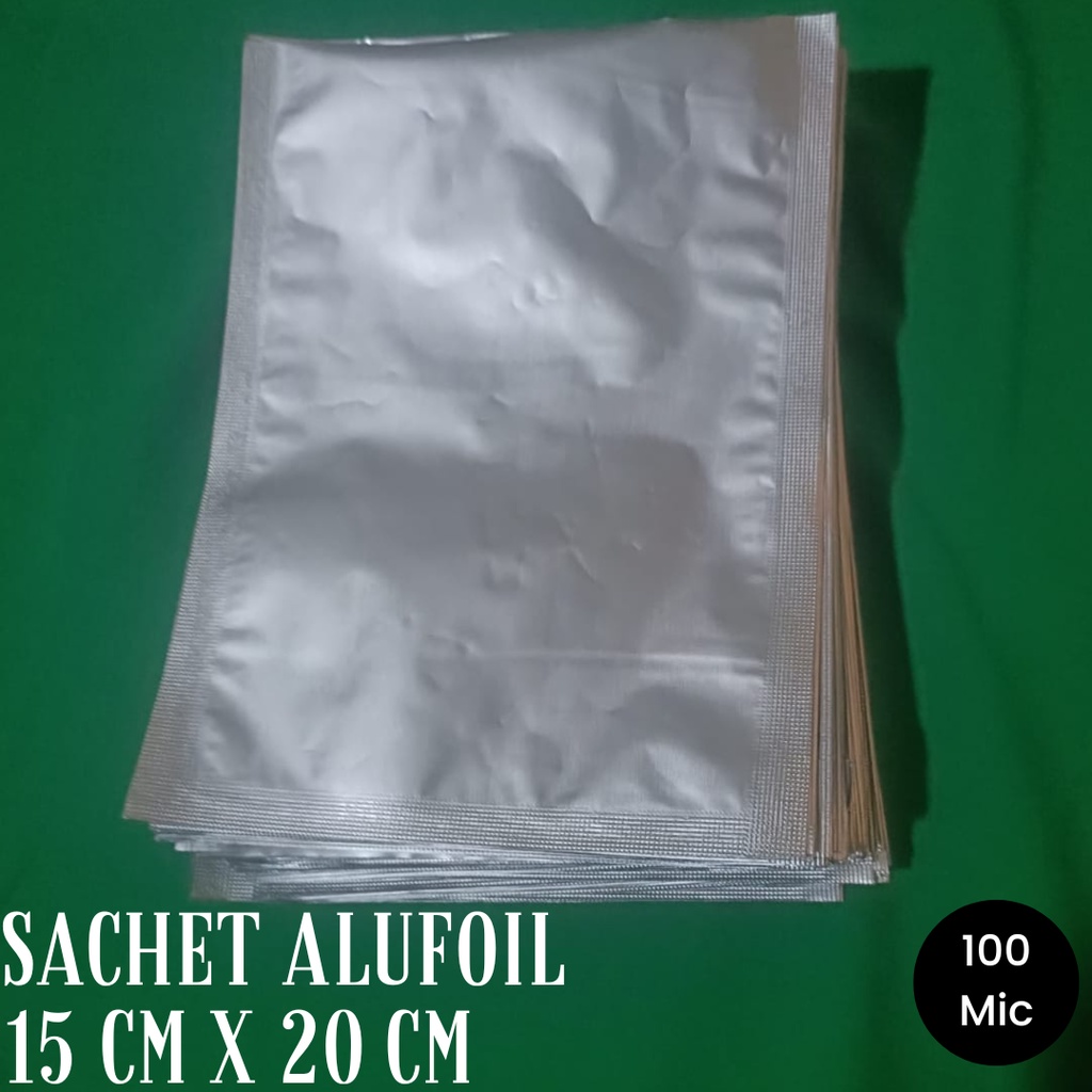 (10 Pcs) FULL ALUMUNIUM FOIL SACHET BAG PACKAGING 15x20 cm / 200-250 GR ...