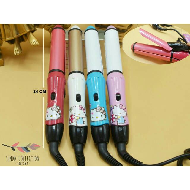 2in1 Hello Kitty Vise / Hello Kitty Curly Vise / Hair Straightener ...