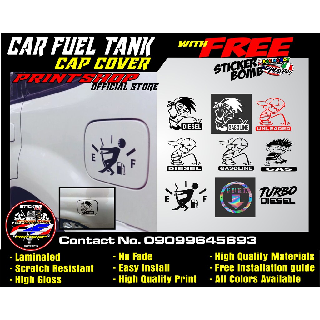 Car Fuel Tank Cap Cover Sticker Decals vinyl Cut-out | Shopee Philippines