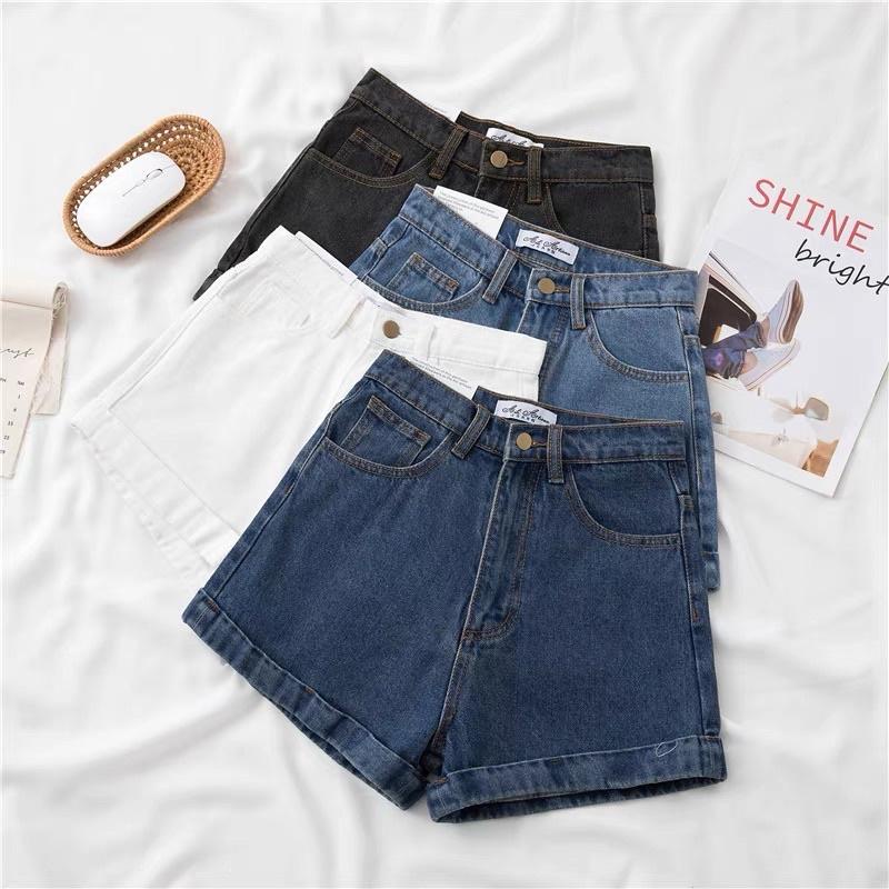 SELLDA S-6XL (25-39) Plus Size Denim Shorts For Woman 6 Colors Korean Plain High Waist Short ...