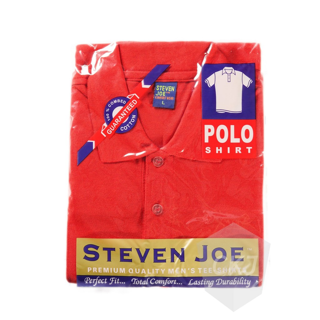 Steven Joe Men's Polo Shirt (White, Red, Black, Gray, Brown) | Shopee ...