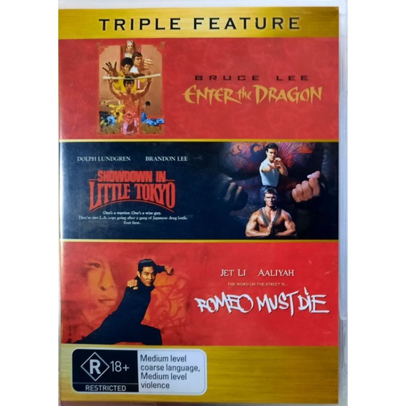 TRIPLE FEATURE DVD - Bruce Lee, Dolph Lundgren, Brandon Lee | Shopee ...