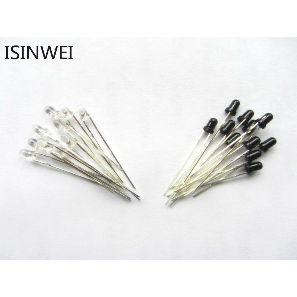 10pairs LED 3mm 940nm IR Infrared Emitting & Receiving Diode Round Tube ...
