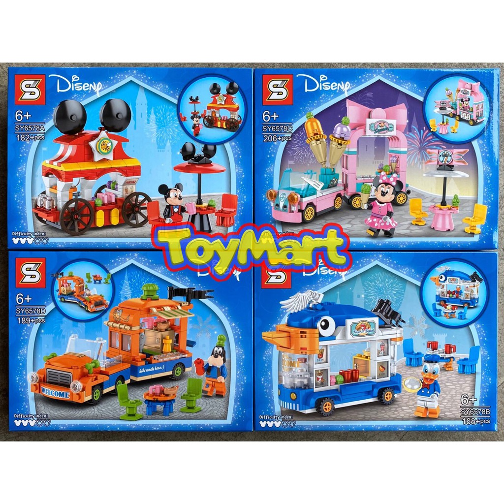 4 Boxes Mickey Mouse Disney LEGO Minifigure w/ Food Vehicle Mickey ...