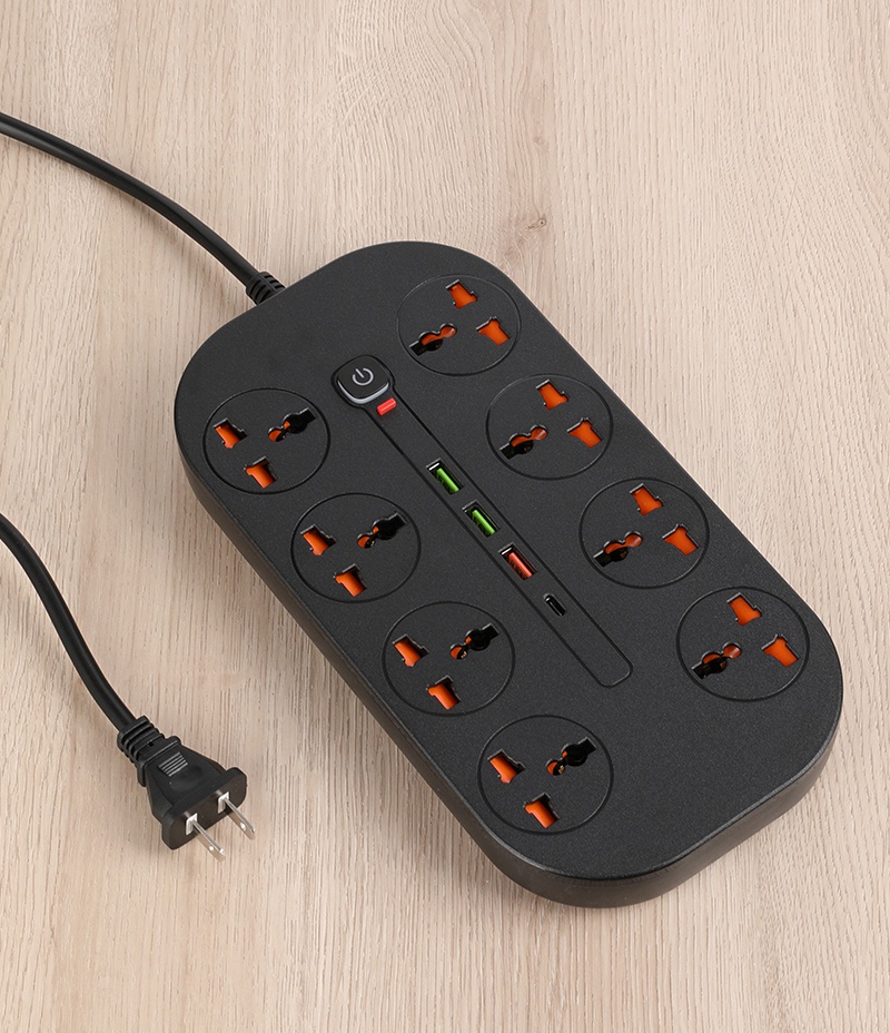 TB-22 8.4A Universal Power Socket Extension With Type-C Port, 8 AC ...
