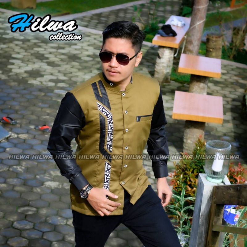 PRIA Koko Men's Long Sleeve Combination Of Yellow Batik Synergy Motif ...