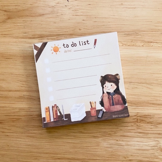 Cute Girl Notepad, 50 Leaves Notepad, To Do Notepad, Aesthetic Notepad ...