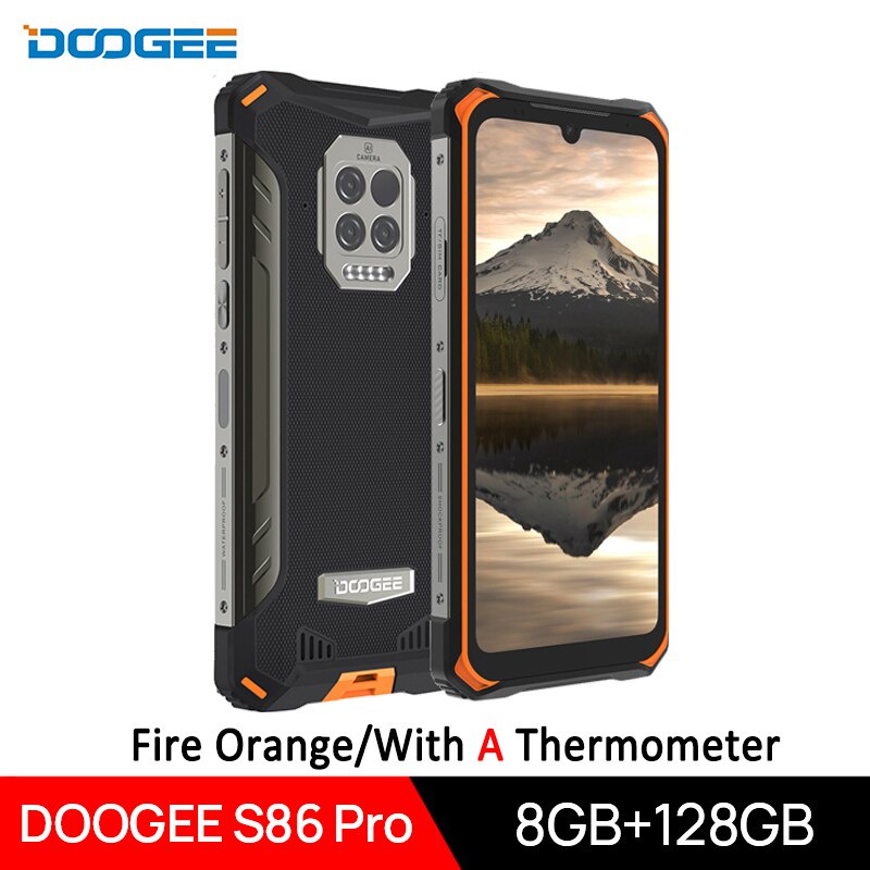 DOOGEE S86 Pro Rugged Smart Phone Waterproof 8GB+128GB Infrared Thermometer Mobile Phone S86 ...