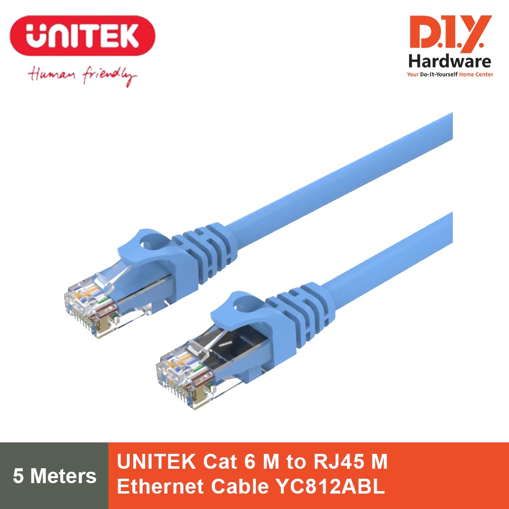 UNITEK Cat 6 M to RJ45 M Ethernet Cable YC812ABL 5 meters | Shopee Philippines