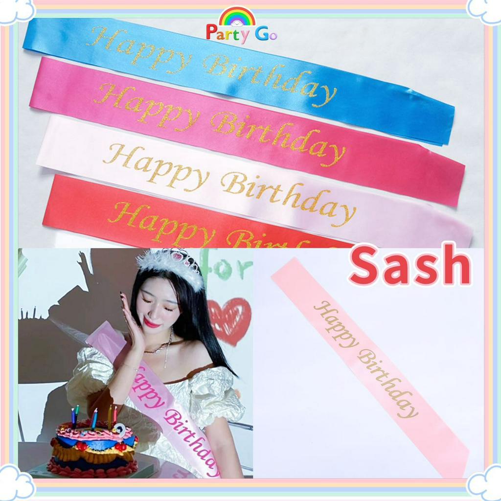 Happy Birthday Sash Shoulder Strap Birthday Party Accessory Decor party ...