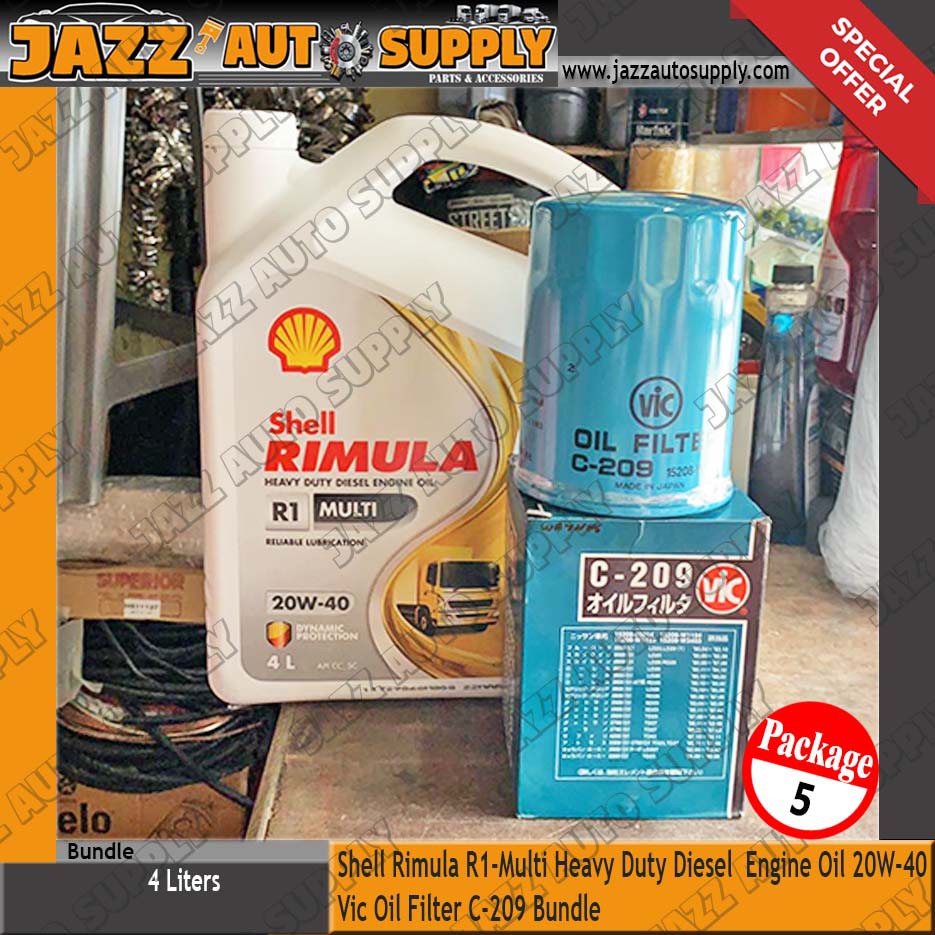 Shell Rimula R1-Multi Heavy Duty Diesel Engine Oil 20W-40 + Vic Oil ...