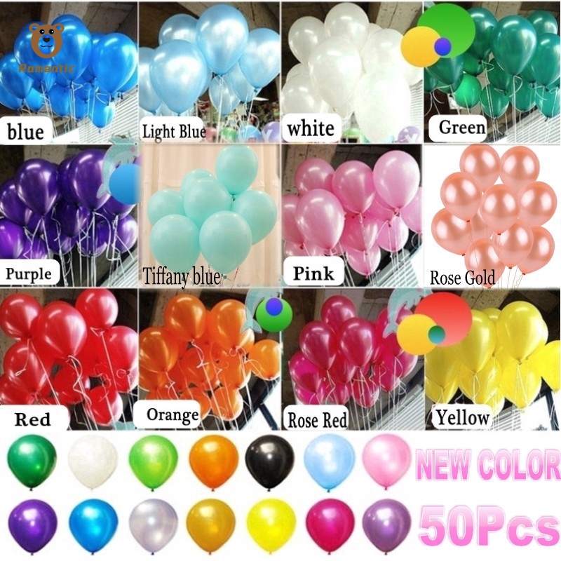50pcs 10 Inch New Color Pearl Air Clear Latex Helium Balloon Inflatable ...