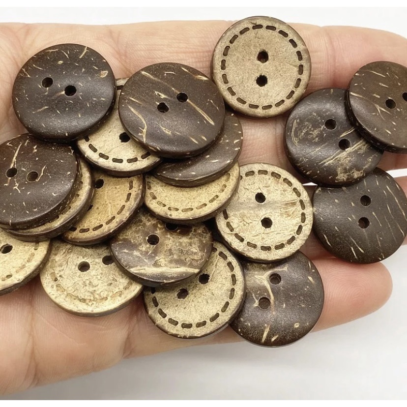 10PCS Buttons Coconut Wooden Shell Butones 2 Holes Natural Color Sewing ...